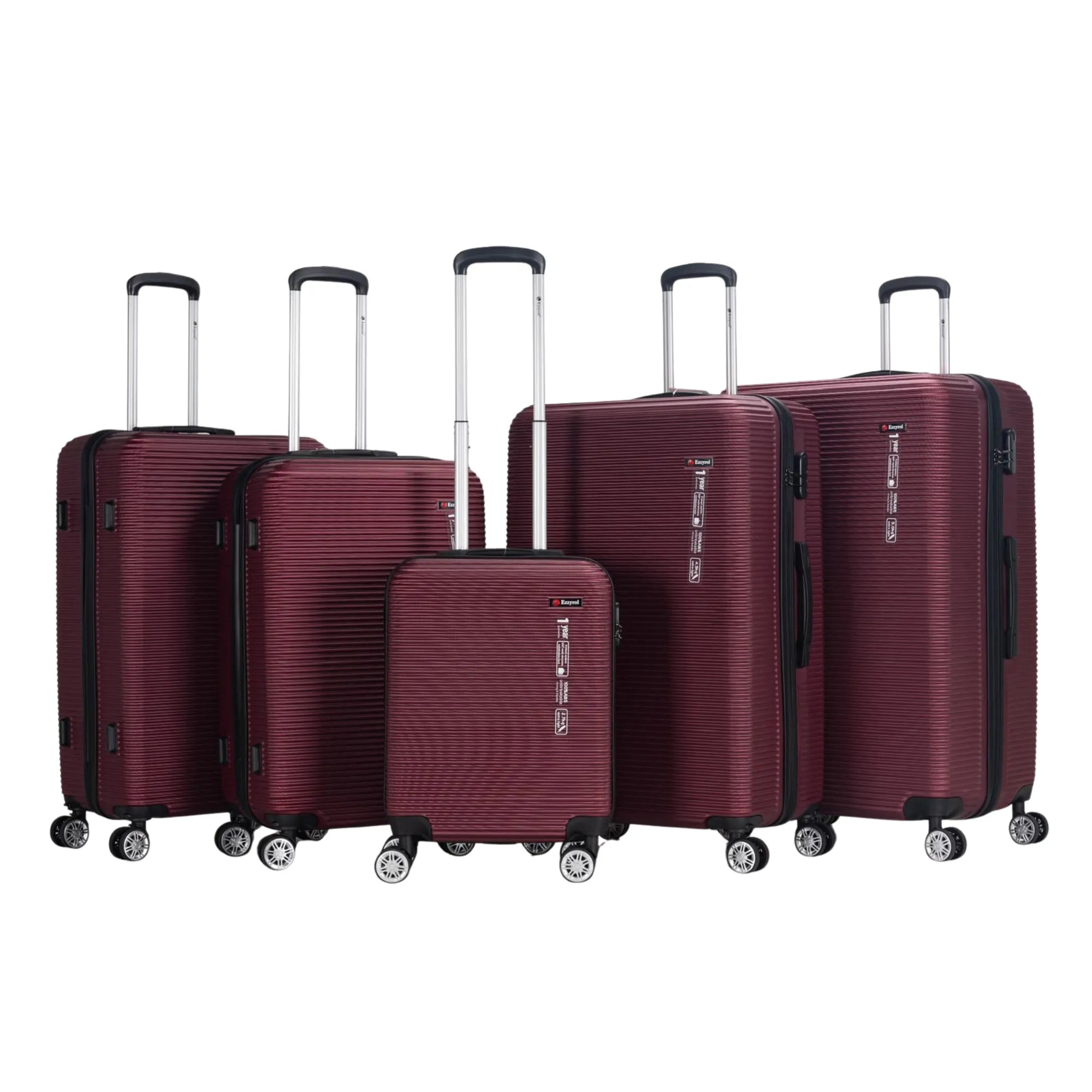 Ezzyrol 8440 ABS 5-Piece Hard Shell Luggage Set – Cabin to XXL